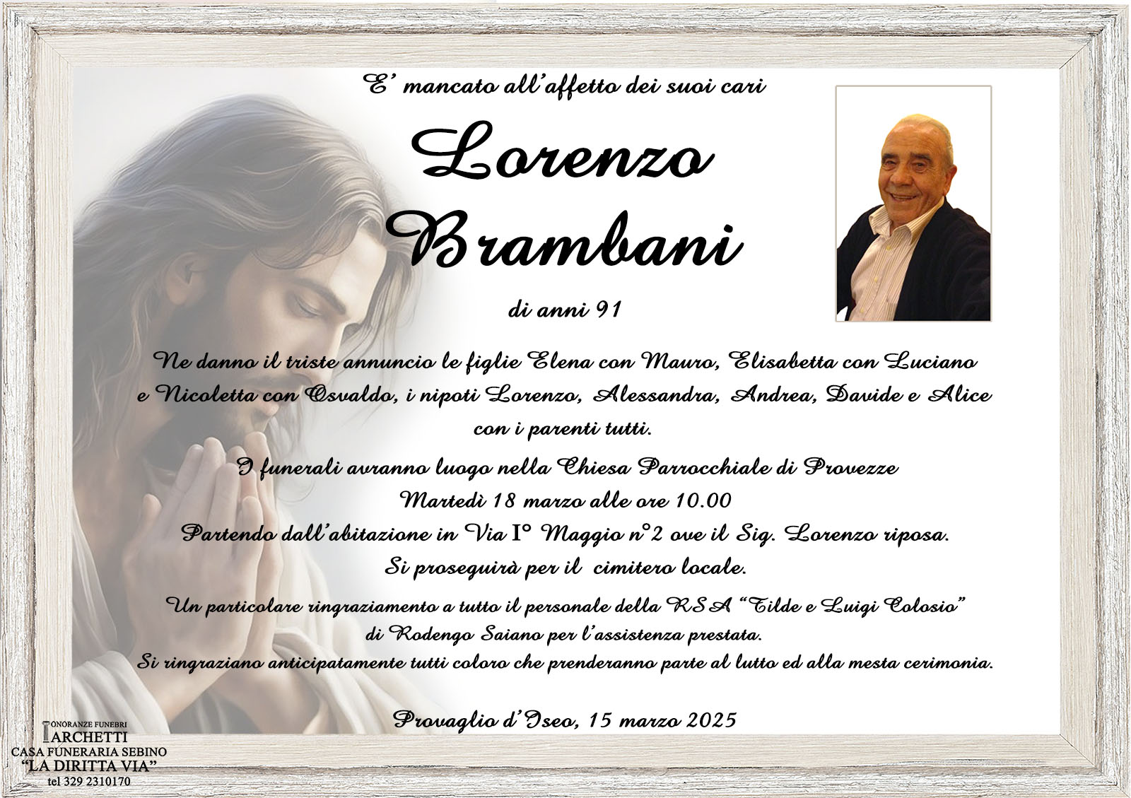 Onoranze Funebri Archetti - Necrologi & Messaggi